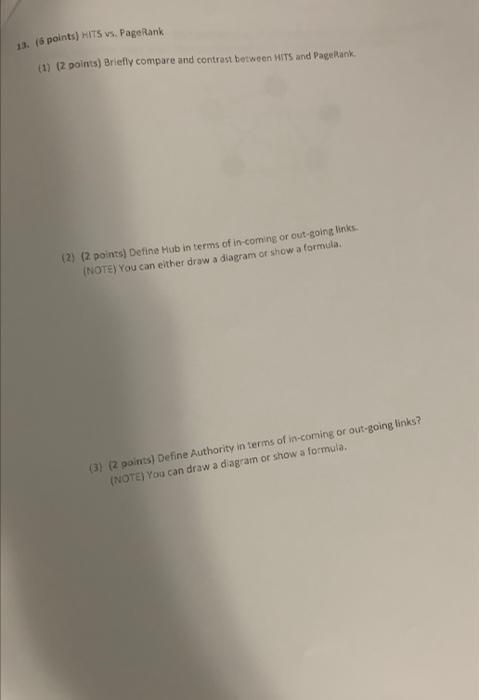 Solved 23. (6 points) rits v5. PageRank (1) (2 points) | Chegg.com