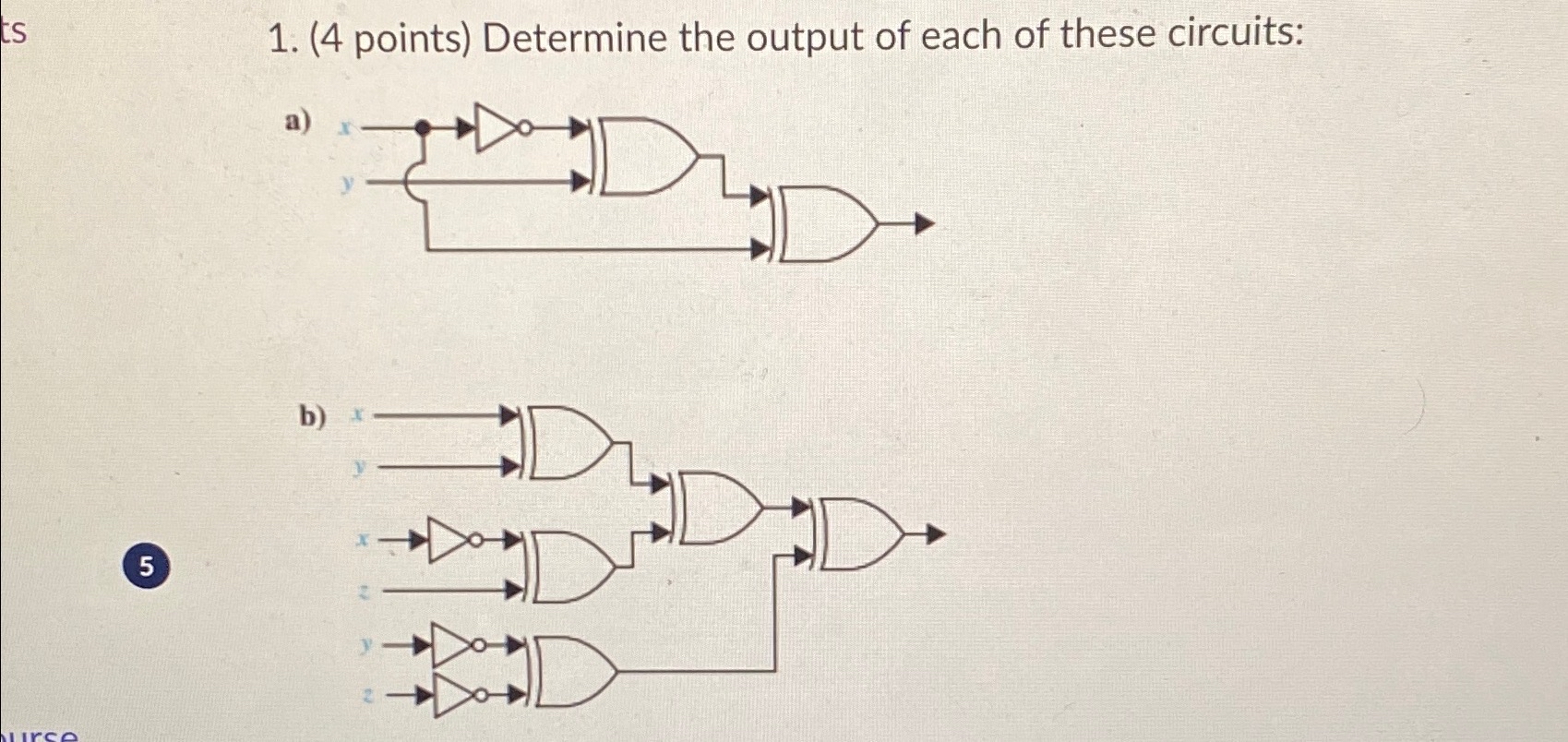 Solved ( 4 ﻿points) ﻿Determine the output of each of these | Chegg.com