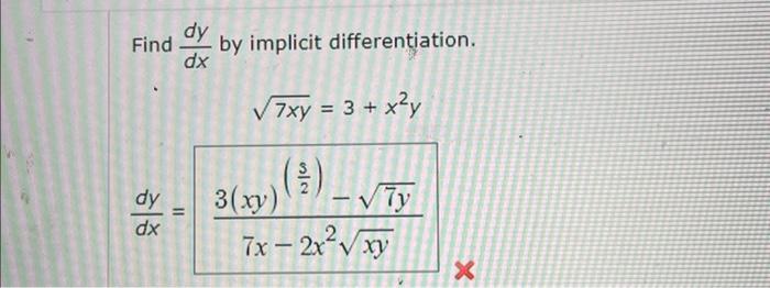 Solved Find y′′ by implicit differentiation. | Chegg.com