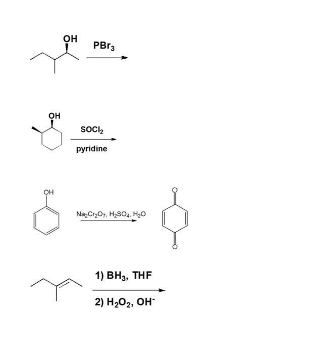 Solved 1) BH3, THF 2) H2O2,OH− | Chegg.com