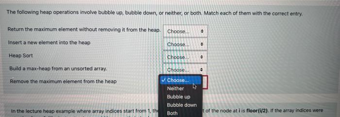 Solved The following heap operations involve bubble up, | Chegg.com