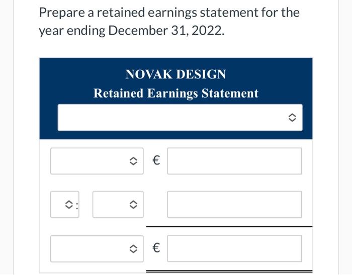 Solved Prepare a retained earnings statement for the year | Chegg.com