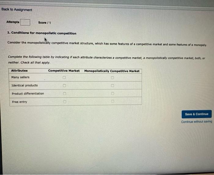 Solved Back to Assignment Attempts Score / 1 1. Conditions | Chegg.com