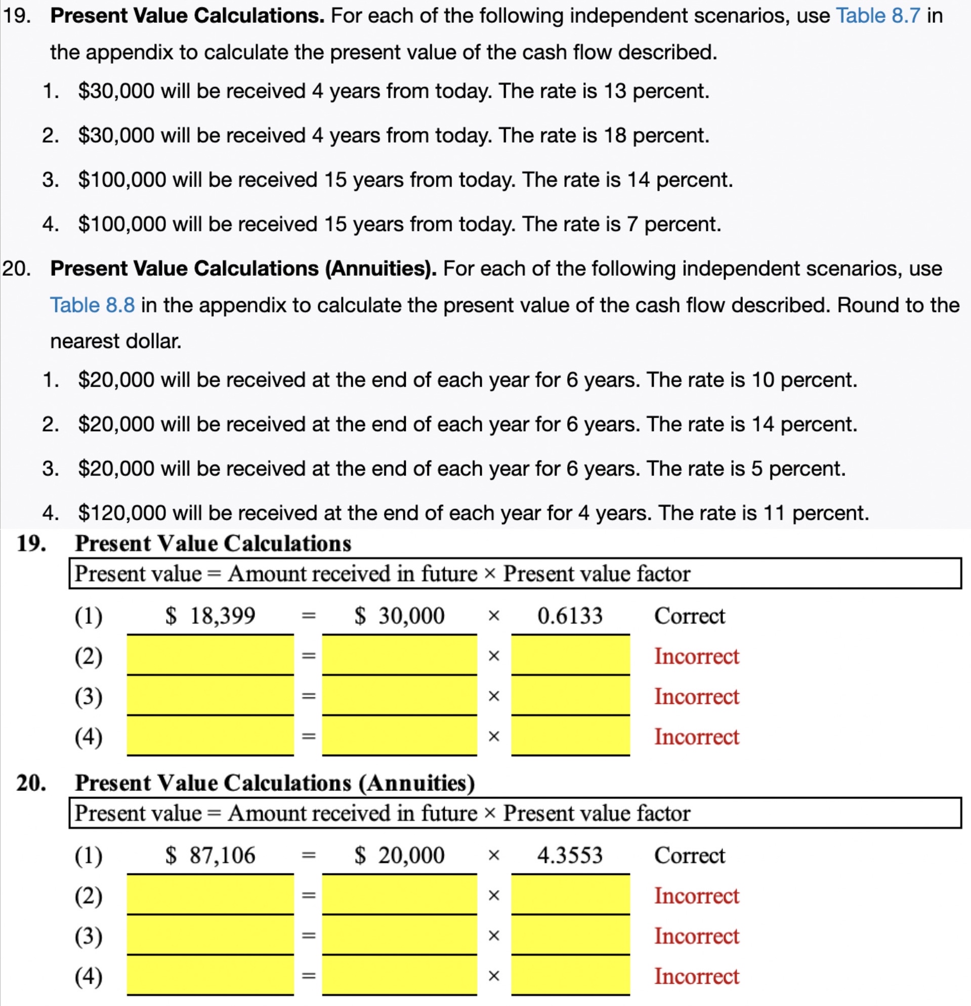 Solved Fill out the missing data for questions 19 ﻿& 20. | Chegg.com