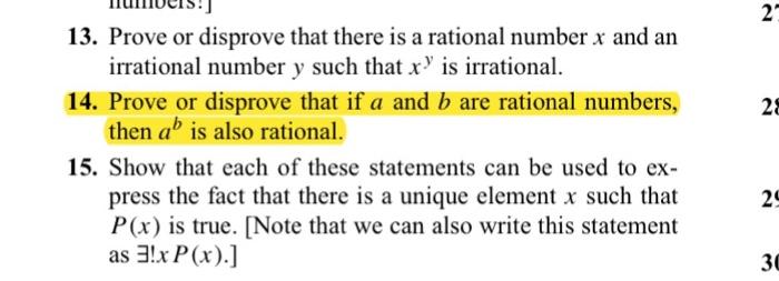Solved 13. Prove or disprove that there is a rational number | Chegg.com