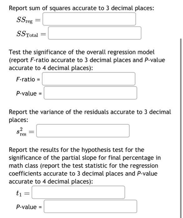Solved You are given the following data, where X1 (final | Chegg.com Solved You are given the following data, where X1 (final | Chegg.com