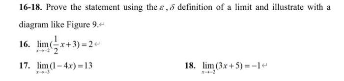 Solved 16-18. Prove the statement using the € , 8 definition | Chegg.com