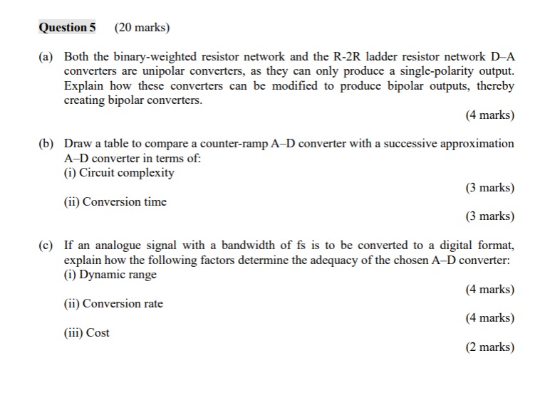 Solved (a) ﻿Both the binary-weighted resistor network and | Chegg.com