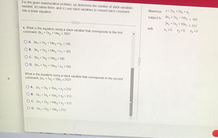 Solved For the given maximization problem, (a) determine the | Chegg.com