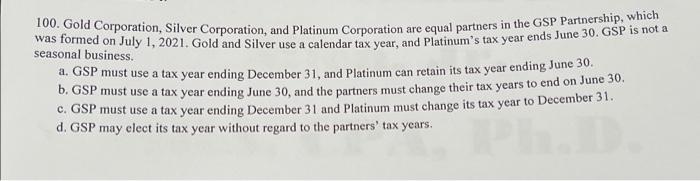 Solved 196. Gold Corporation, Silver Corporation, and | Chegg.com