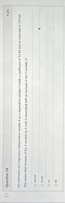 Solved An estimation of a regression independent variable X | Chegg.com