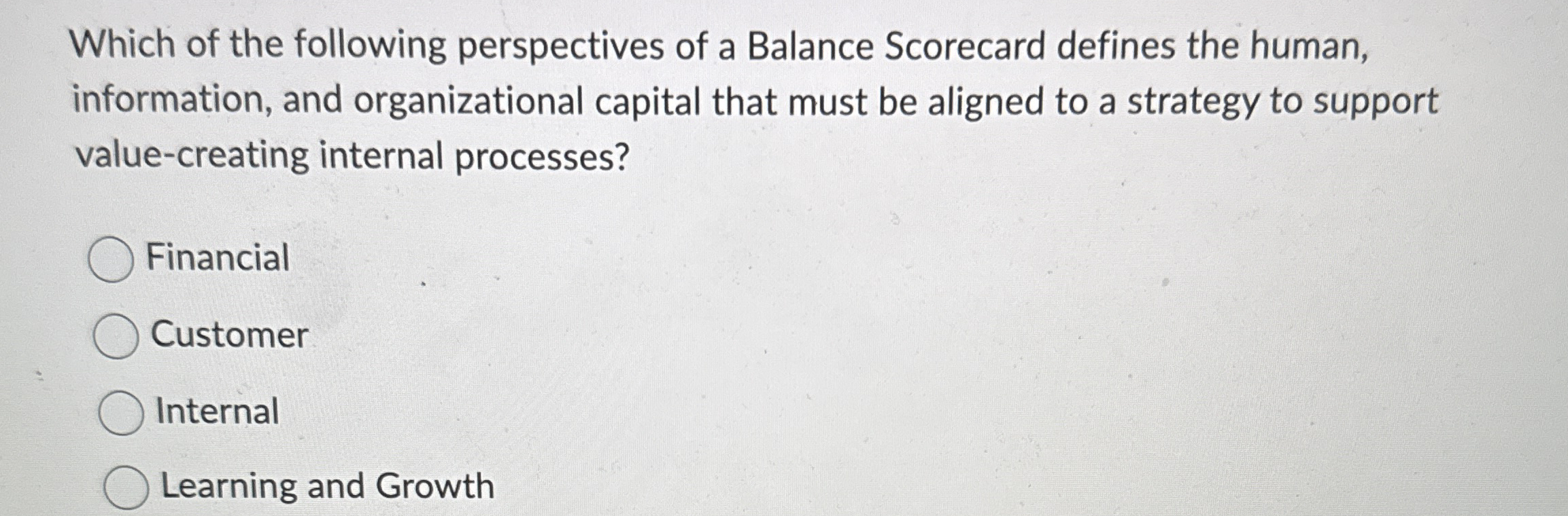 Solved Which of the following perspectives of a Balance | Chegg.com