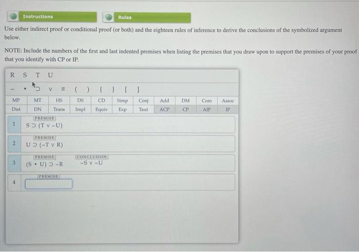Solved Instructions Rules Use either indirect proof or | Chegg.com