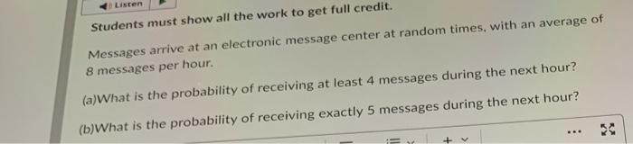 Solved Students must show all the work to get full credit. | Chegg.com