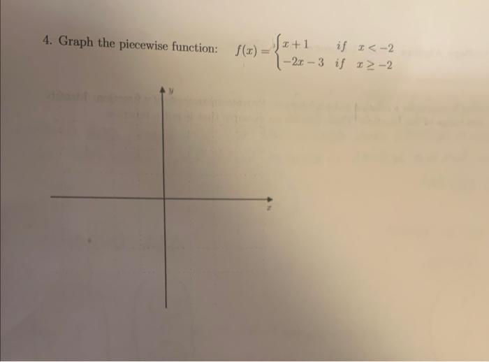 Solved 4. Graph the piecewise function: f(x)={x+1−2x−3 if | Chegg.com