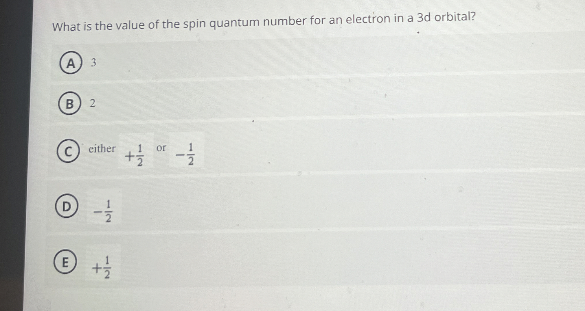 High Quality SOLUTION What is the value of the spin quantum number for ...