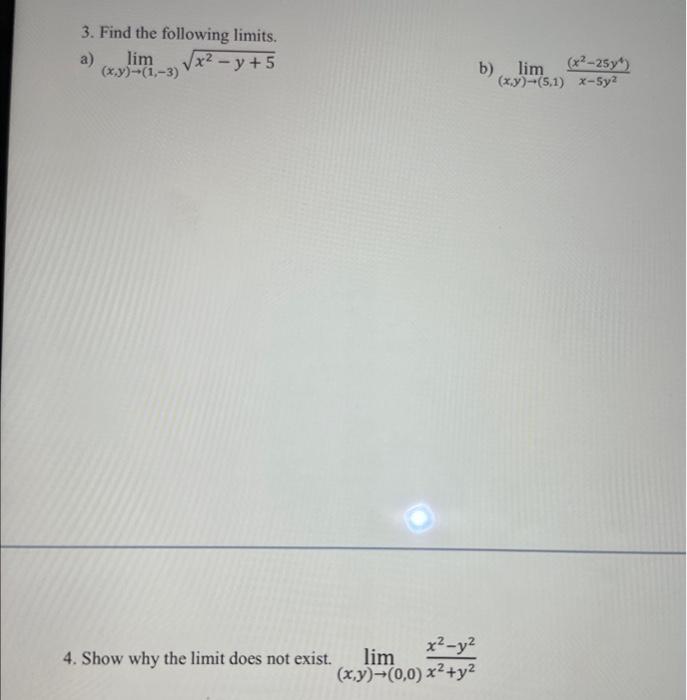 Solved 3. Find the following limits. a) | Chegg.com