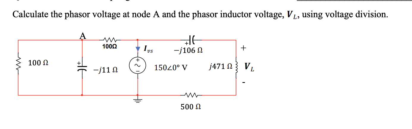 Solved Calculate the phasor voltage at node A and the phasor | Chegg.com