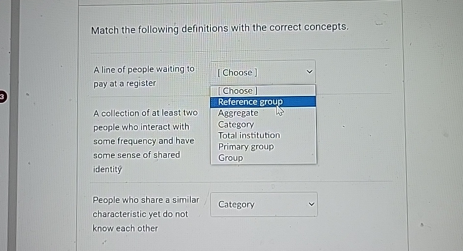 Solved Match the following definitions with the correct | Chegg.com