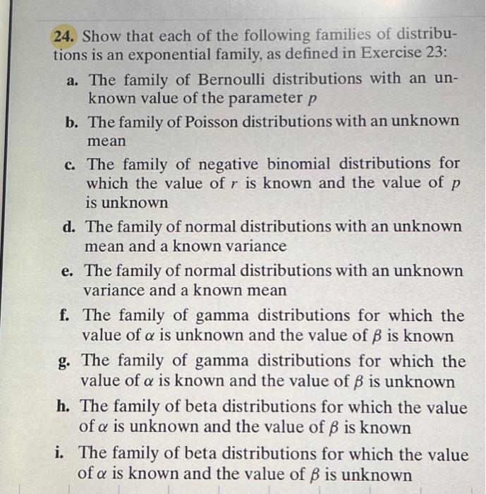 Solved 24. Show that each of the following families of | Chegg.com