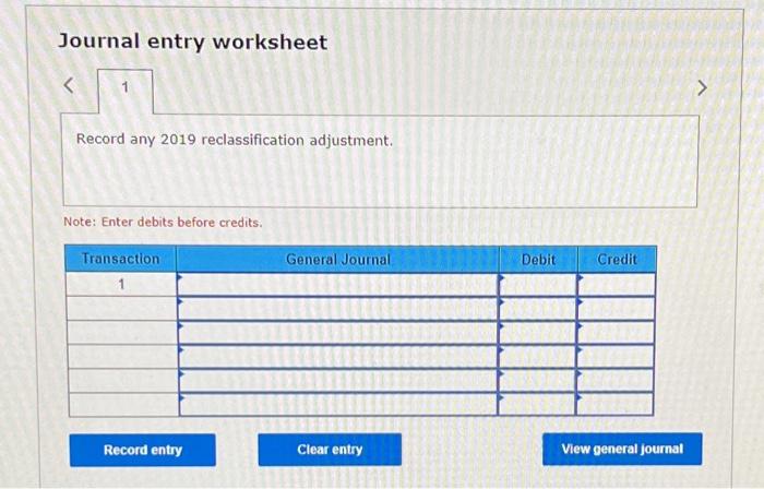 Journal entry worksheet Note: Enter debits before | Chegg.com