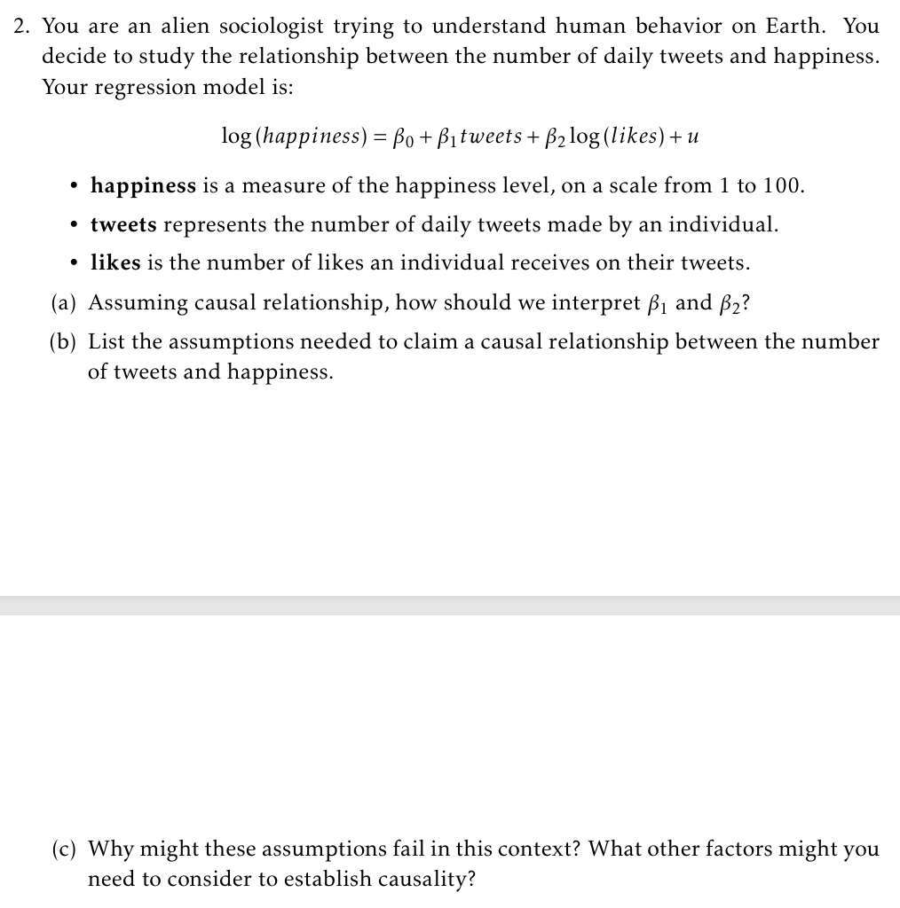 Solved You are an ﻿alien sociologist trying to ﻿understand | Chegg.com