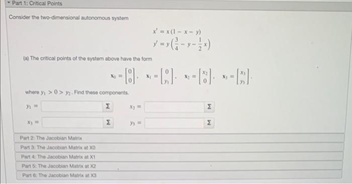 Solved Consider the two-dimensional autonomous system | Chegg.com