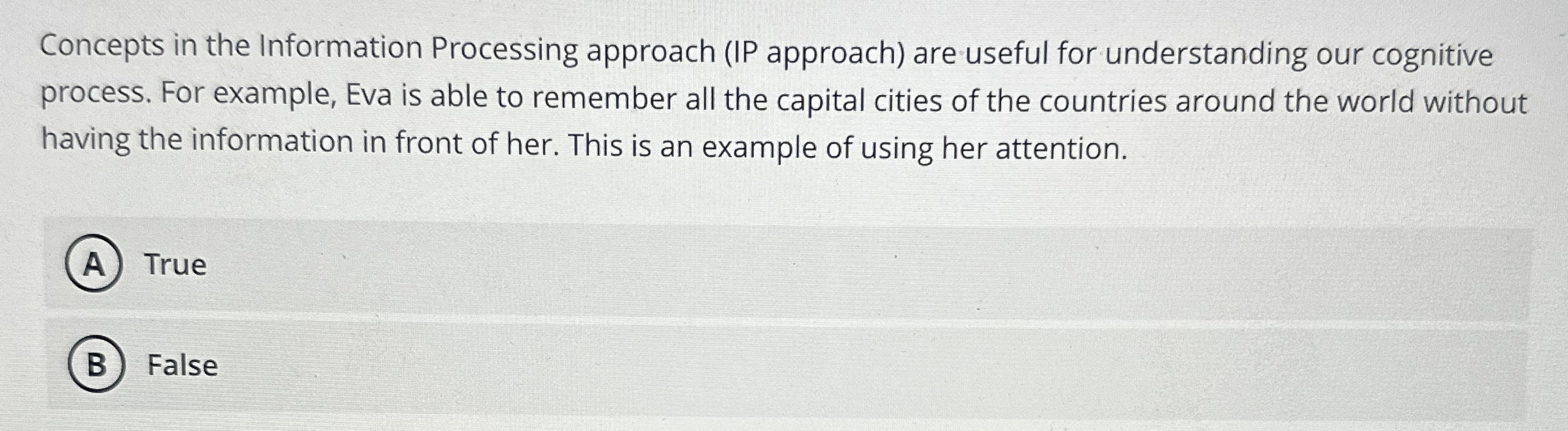 Solved Concepts in the Information Processing approach (IP | Chegg.com