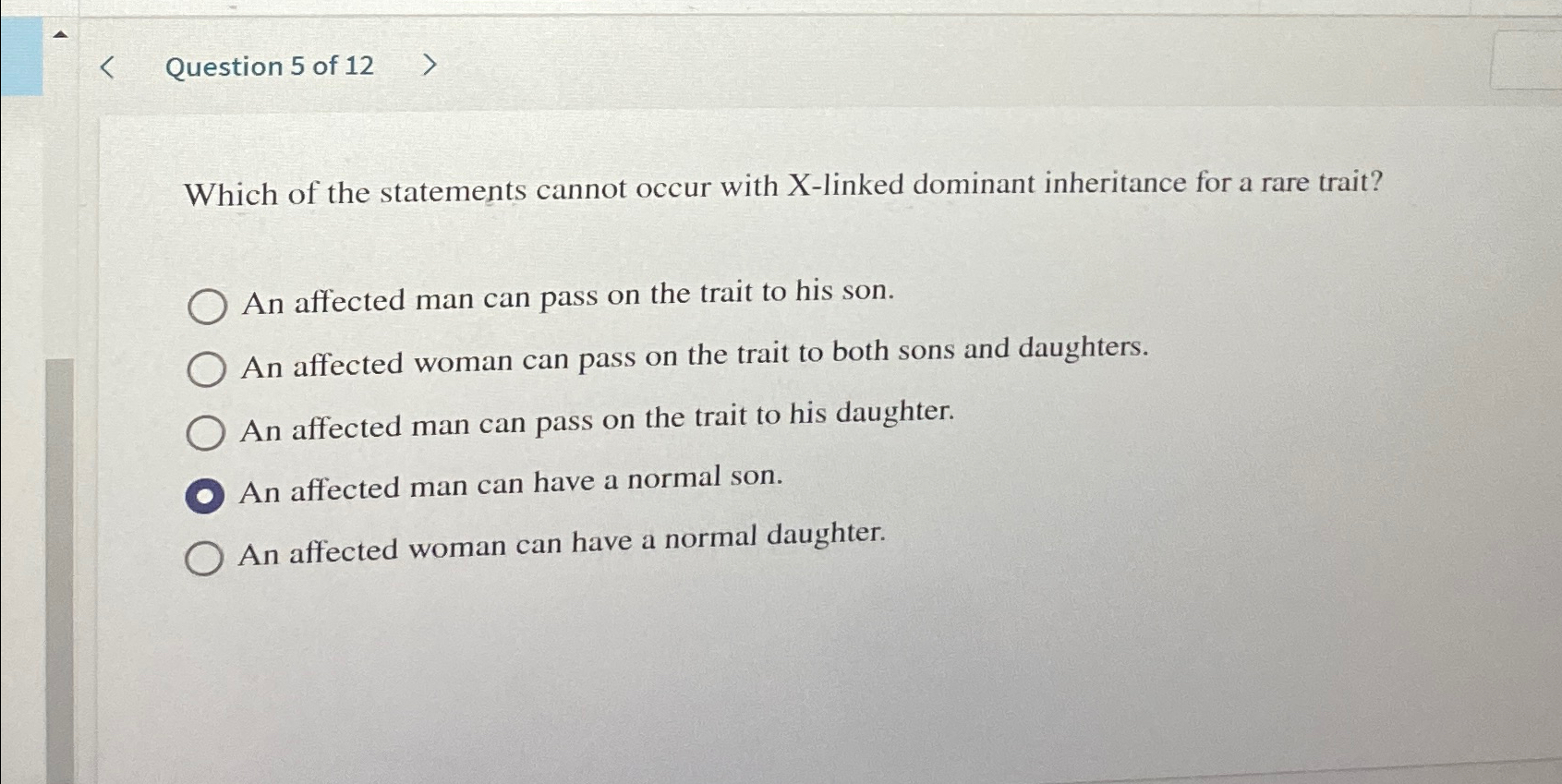 Solved Question 5 ﻿of 12Which of the statements cannot occur | Chegg.com