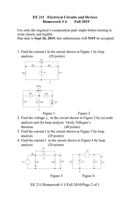 Solved EE 211 Electrical Circuits and Devices Homework #4 | Chegg.com