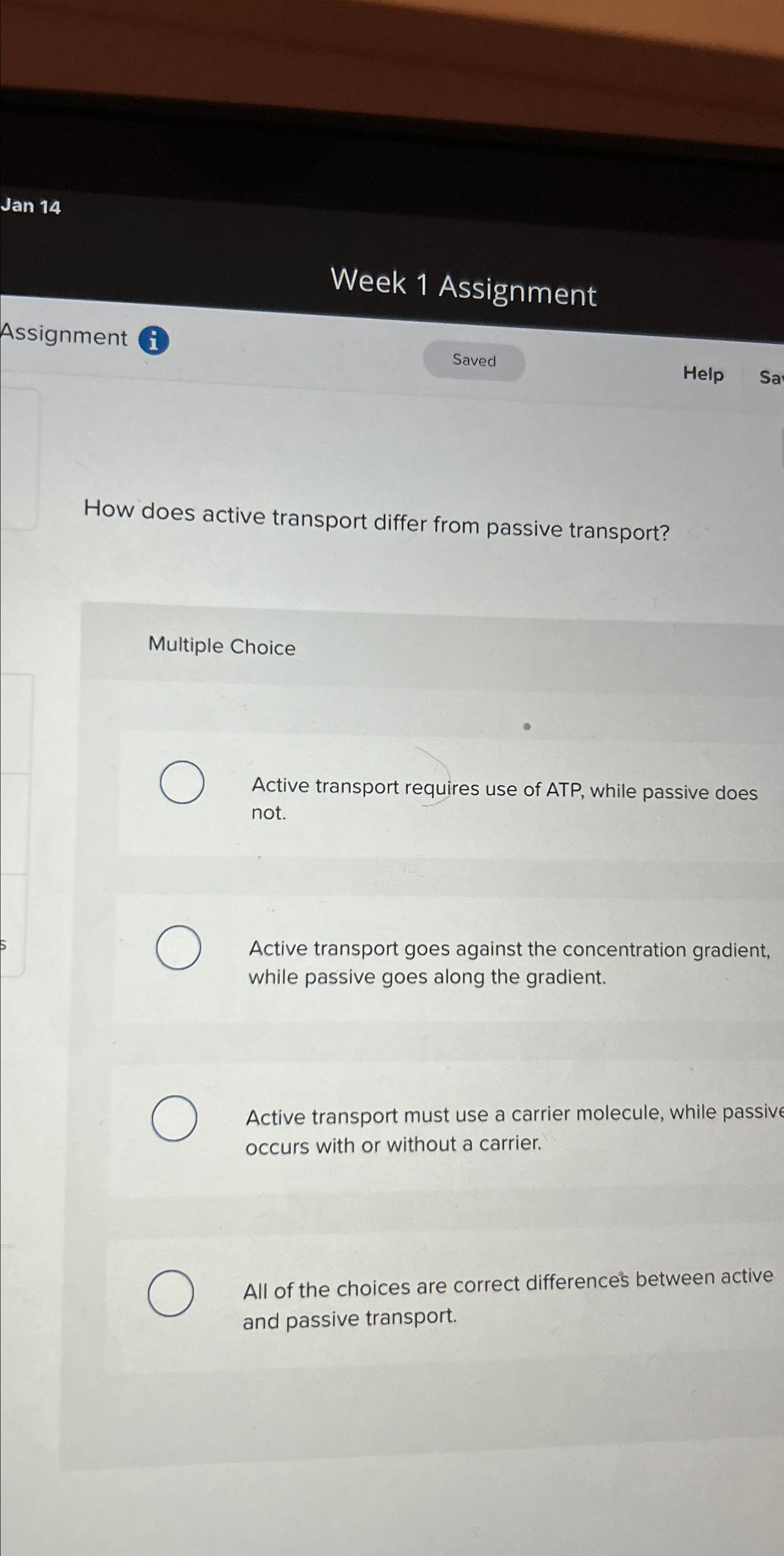 Solved Week 1 ﻿AssignmentAssignment (i)HelpHow does active | Chegg.com