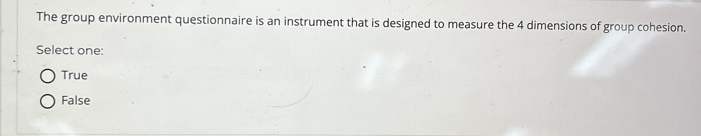 Solved The group environment questionnaire is an instrument | Chegg.com