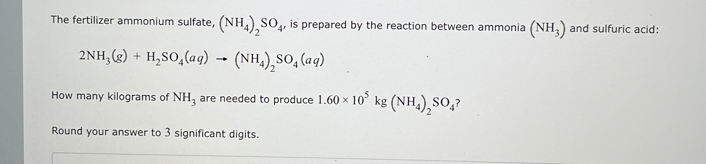 Solved The fertilizer ammonium sulfate, (NH4)2SO4, ﻿is | Chegg.com