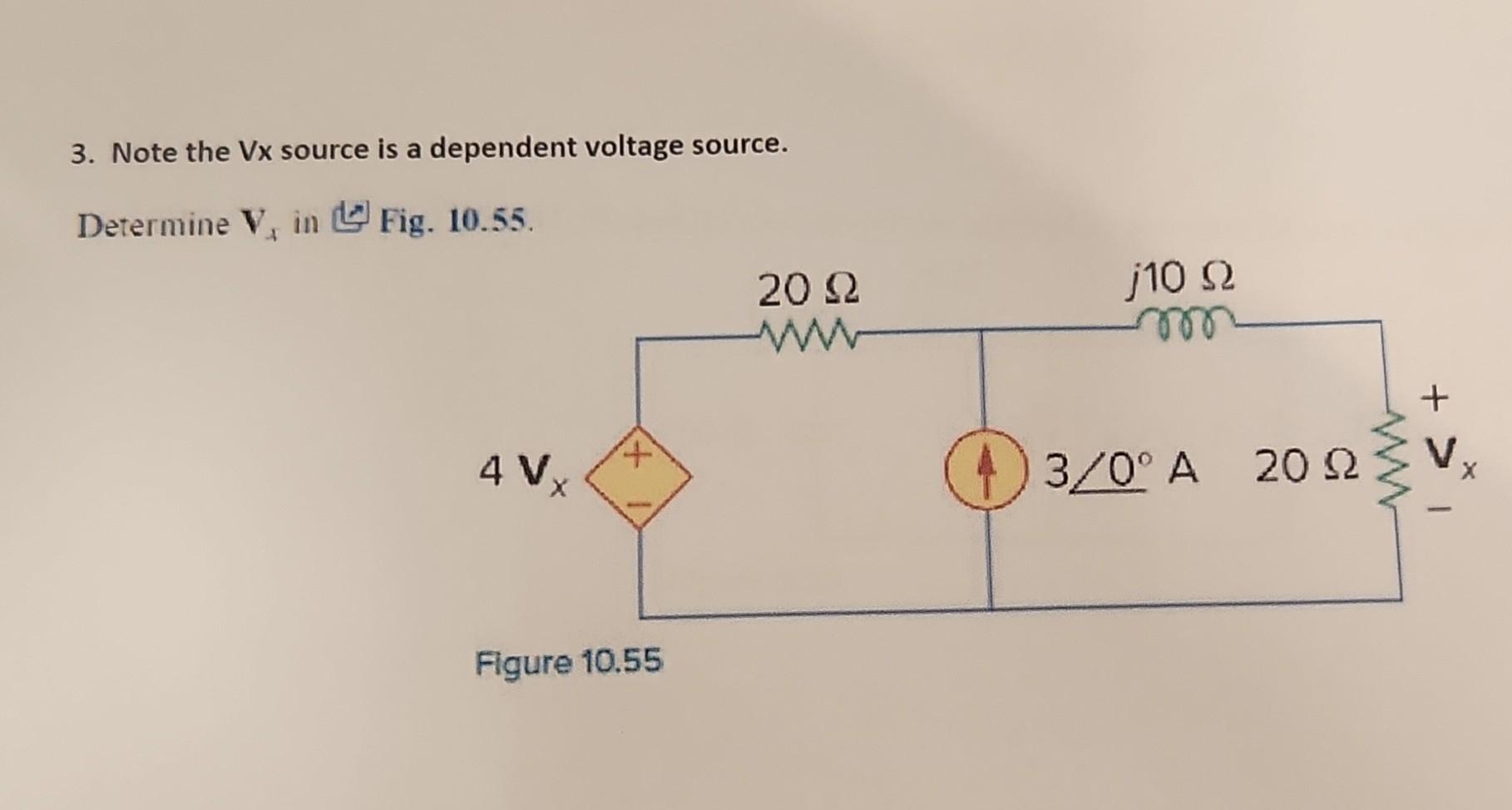 Solved 3. Note the Vx source is a dependent voltage source. | Chegg.com