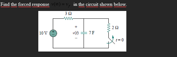 Solved Find the forced response v(∞)=vf ﻿in the circuit | Chegg.com