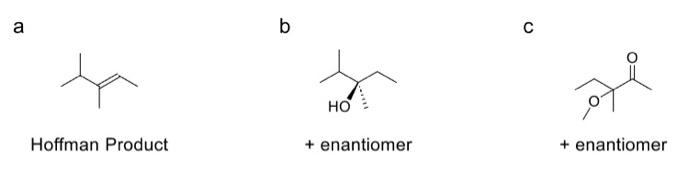 Solved a b C Hoffman Product + enantiomer + enantiomer | Chegg.com