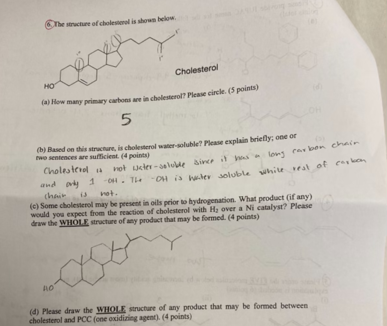 Solved The structure of cholesterol is shown below.(a) ﻿How | Chegg.com
