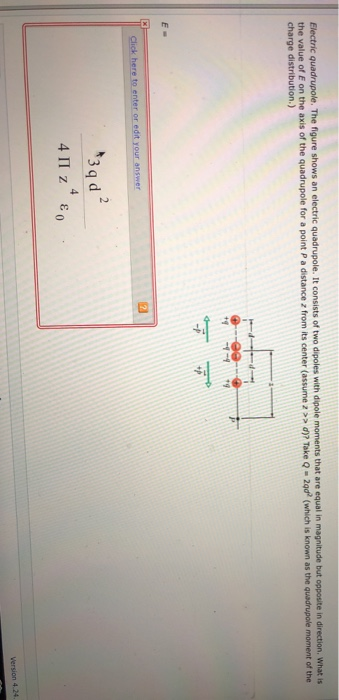 Solved Electric quadrupole. The figure shows an electric | Chegg.com