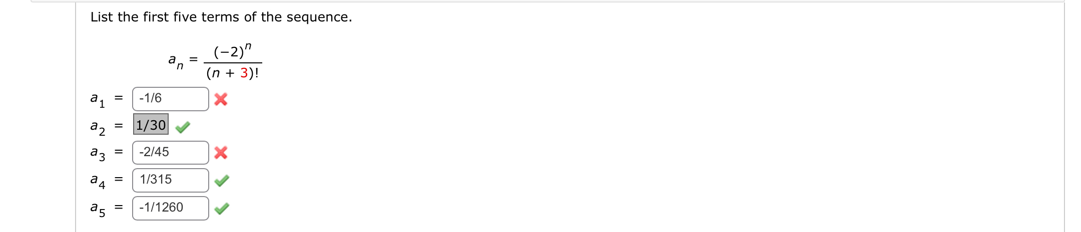 List the first five terms of the | Chegg.com