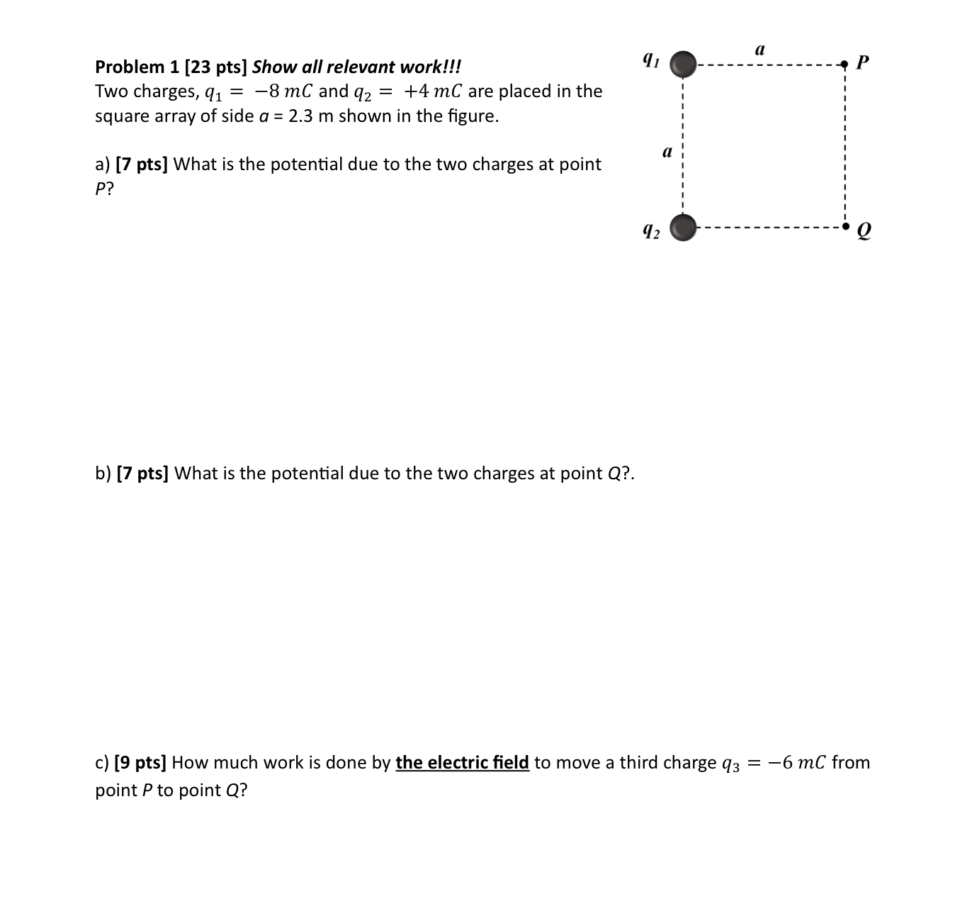 Solved Problem 1 [23 pts] ﻿Show all relevant work!!!Two | Chegg.com