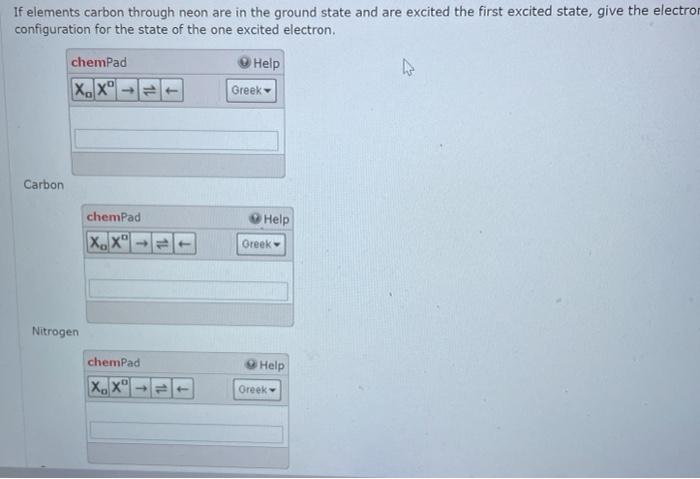 Solved If elements carbon through neon are in the ground | Chegg.com