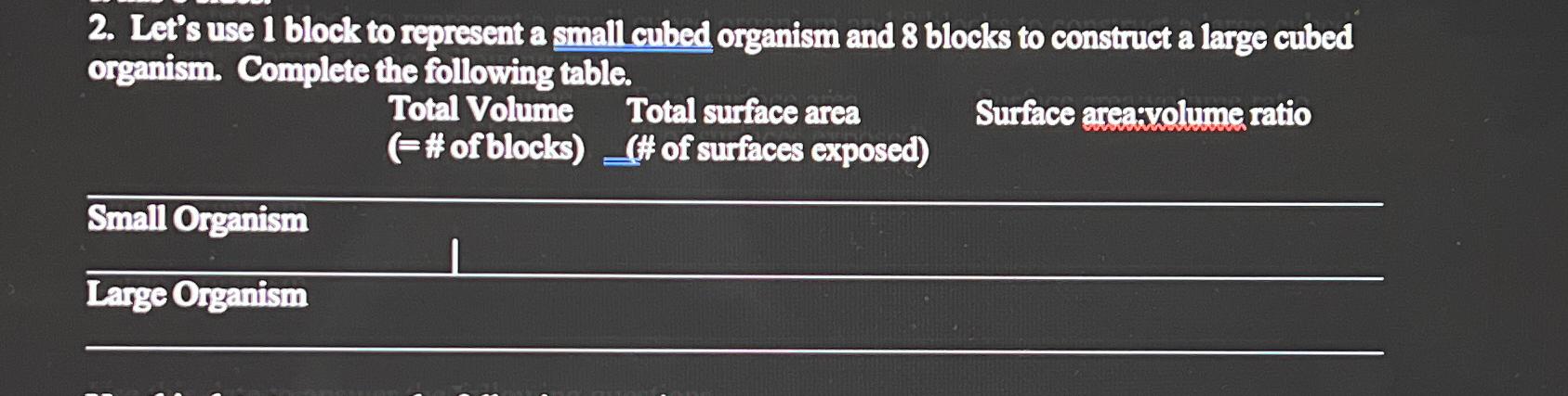 Solved Let's use 1 ﻿block to represent a small cubed | Chegg.com