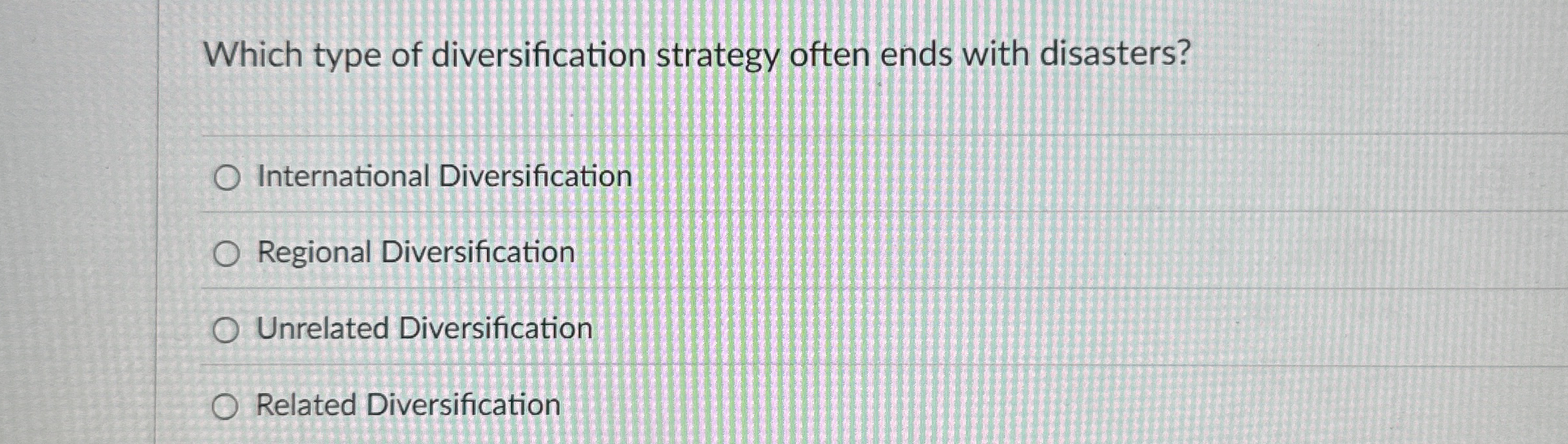 Solved Which type of diversification strategy often ends | Chegg.com