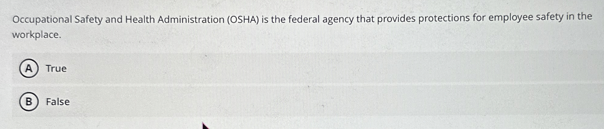 Solved Occupational Safety and Health Administration (OSHA) | Chegg.com