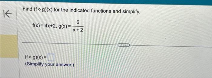 Solved Find (f∘g)(x) for the indicated functions and | Chegg.com