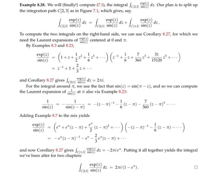 Solved ∫C[2,3]sin2(z)cos(z)dzIt is worth noting that we are | Chegg.com