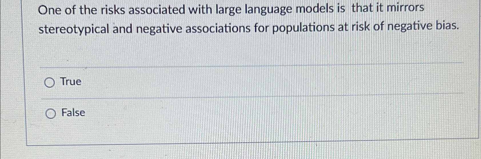 Solved One of the risks associated with large language | Chegg.com