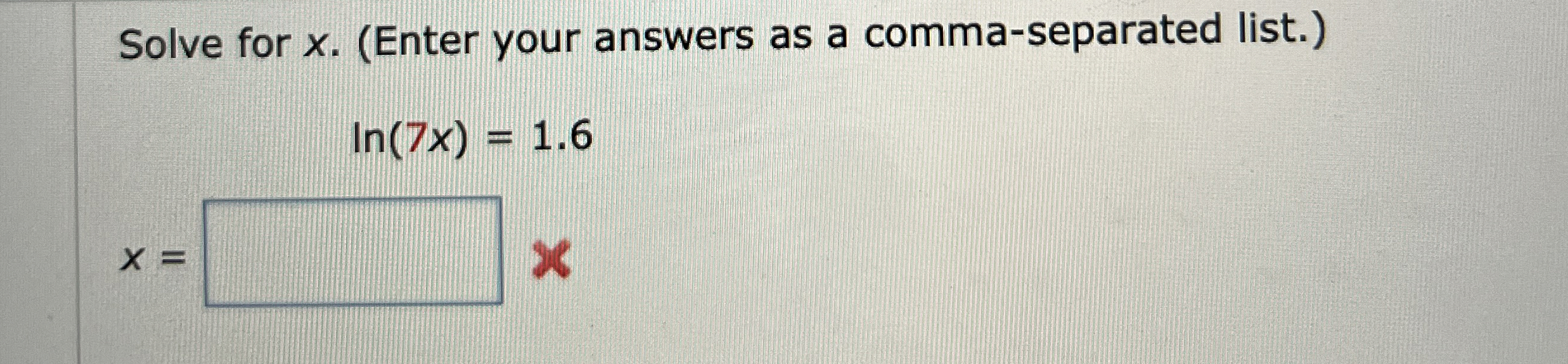Solved Solve for x. (Enter your answers as a comma-separated | Chegg.com
