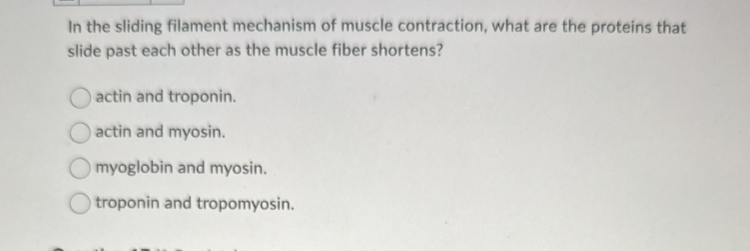 Solved In the sliding filament mechanism of muscle | Chegg.com