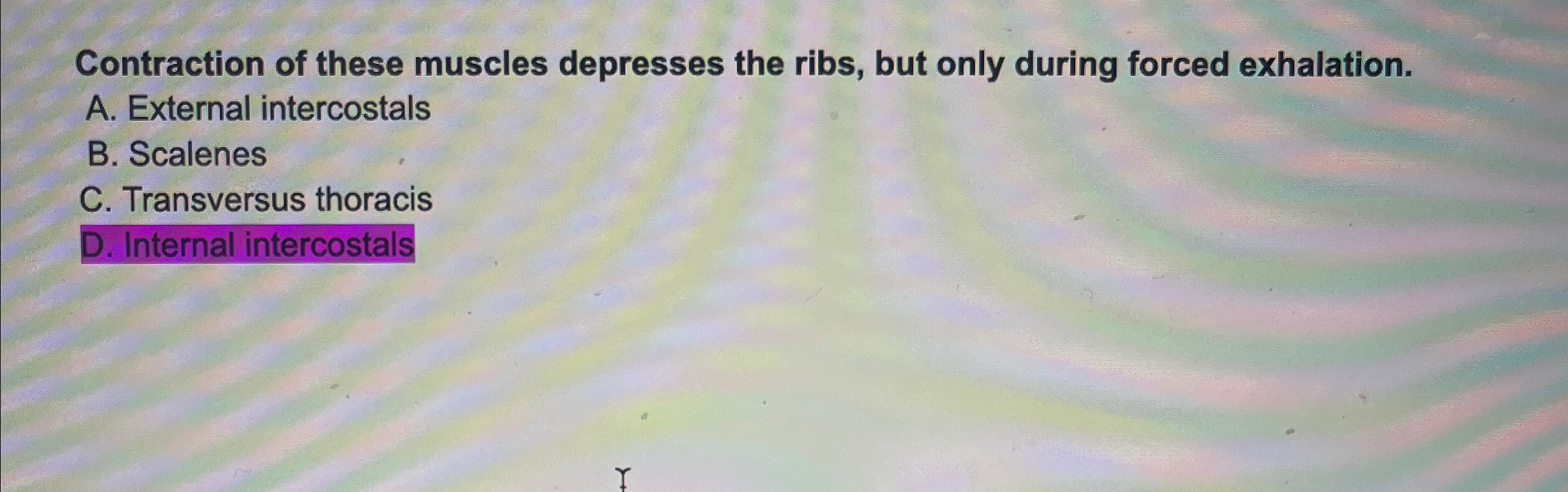 Solved Contraction of these muscles depresses the ribs, but | Chegg.com